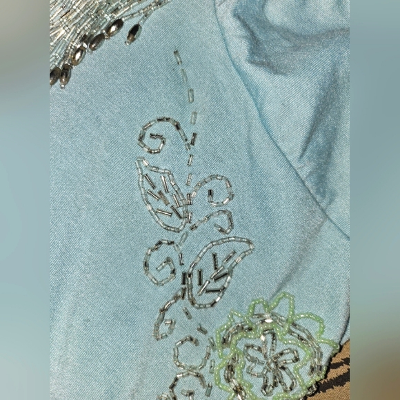 Lulumari | Tops | Womens Lulumari Baby Blue Halter Top With Beading ...